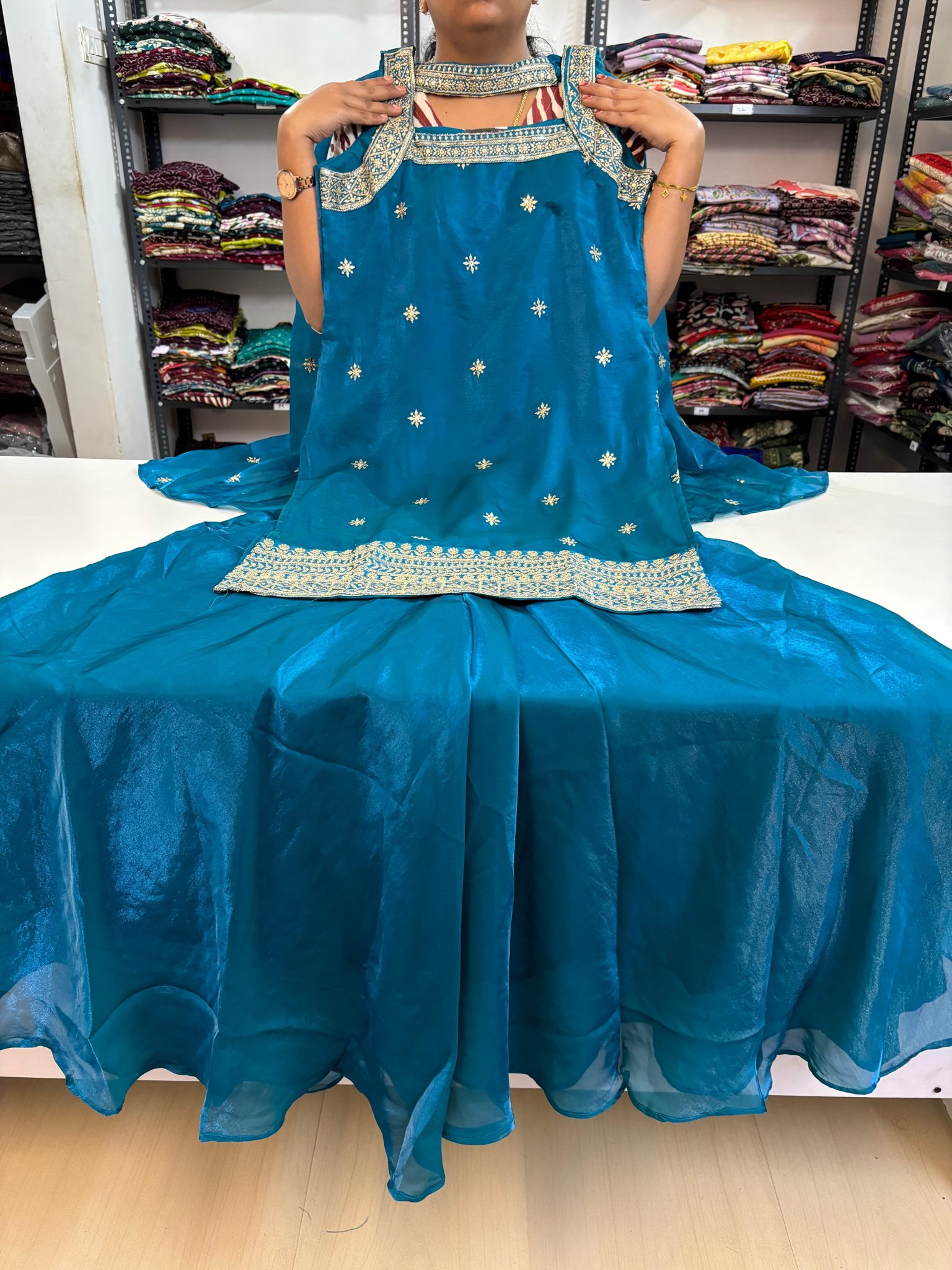 Satin Silk Spaghetti Style Sharara Suit – sharanzclothingstore.com